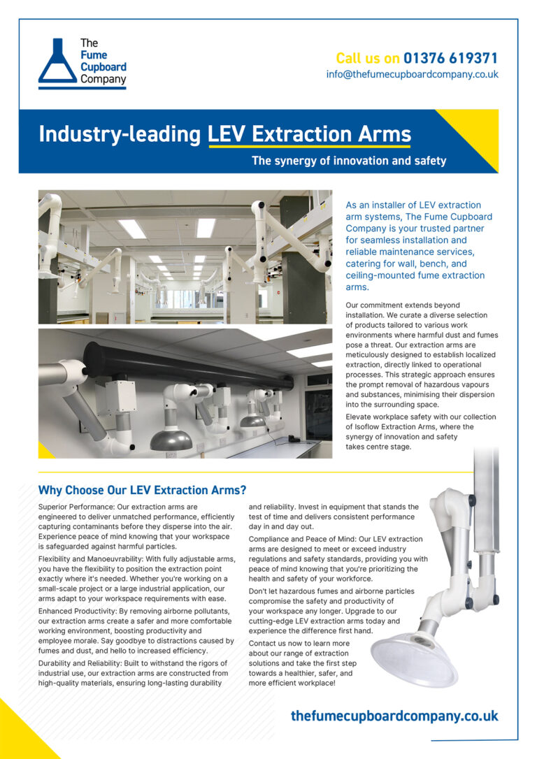 LEV Extraction Arm System, Designed, Supplied, Installed, Commissioned